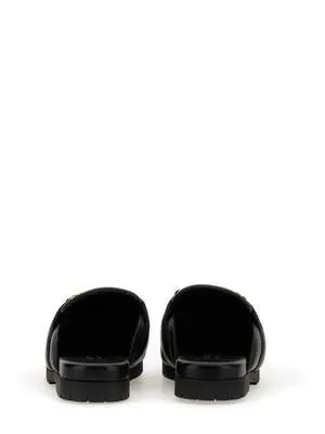 Gucci Sabot With Horsebit Detail - Black