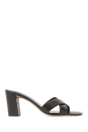 Paris Texas PARIS TEXAS Black Leather Mule With Block Heel Multicolor