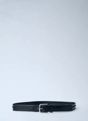 Dries Van Noten Embossed Seam Leather Belt