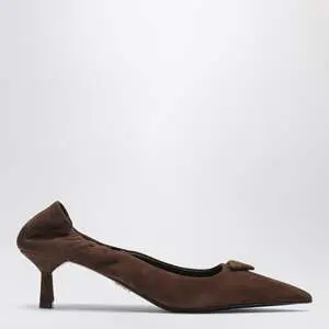Prada Suede Pointed Toe Pumps - Brown