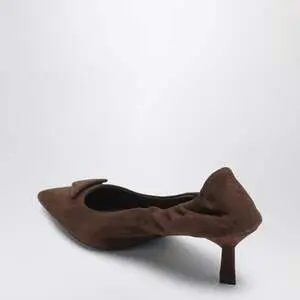 Prada Suede Pointed Toe Pumps - Brown