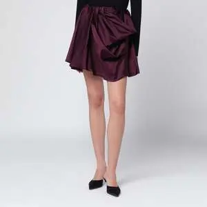 GANNI Mauve Draped Mini Skirt - Red