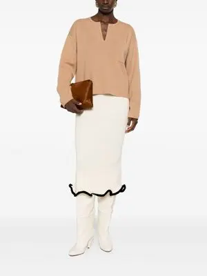 Max Mara V-neck Cashmere Wool Sweater - Multicolor