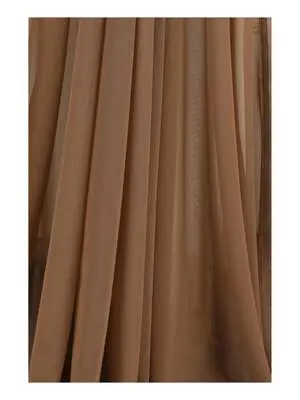 Rick Owens Long Sleeve Sheer Tulle Gown - Brown