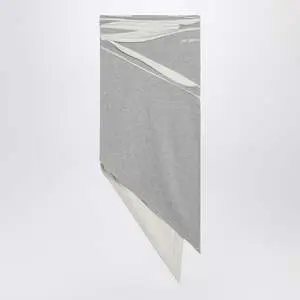 Attico The Attico Asymmetric Cotton Skirt With Embroidered Logo Gray