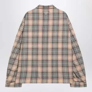 Prada Steel/cameo Checked Cotton Shirt