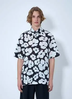 Dries Van Noten Floral Short-sleeve Shirt - Black