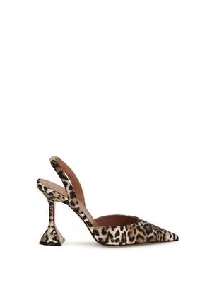 Amina Muaddi Holli Leopard Print Slingback Pumps - Multicolor