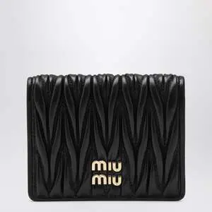 Miu Miu Nappa Leather Quilted Wallet - Black