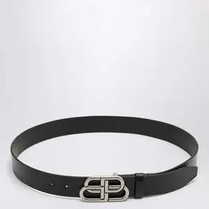 Balenciaga Bb Leather Belt - Black