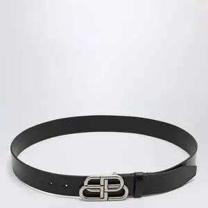 Balenciaga Bb Leather Belt - Black