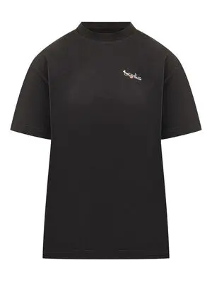 Off-White Arrow Glass Flower Cotton T-shirt - Multicolor