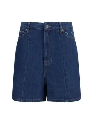 MARINE SERRE High-waisted Denim Shorts - Blue