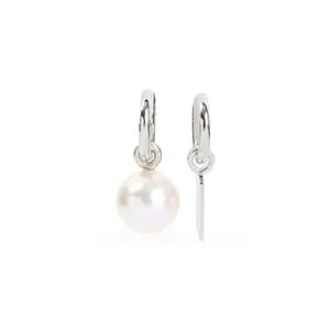 Balenciaga Malibu Pearl Hoop Earrings - Silver
