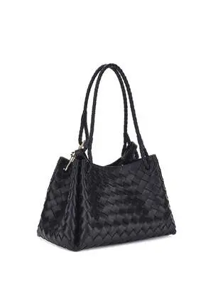Bottega Veneta Intrecciato Shoulder Bag - Black