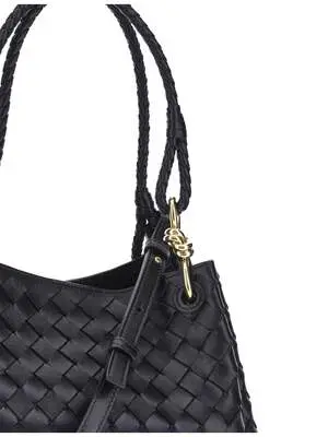 Bottega Veneta Intrecciato Shoulder Bag - Black