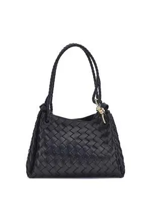 Bottega Veneta Intrecciato Shoulder Bag - Black