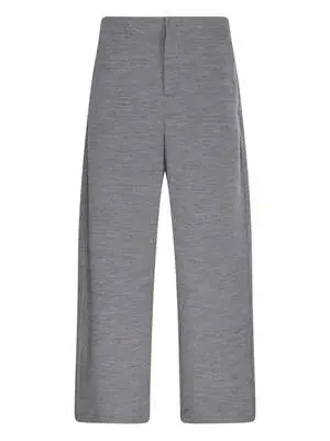 Max Mara Wool And Cotton Wide Leg Trousers - Multicolor