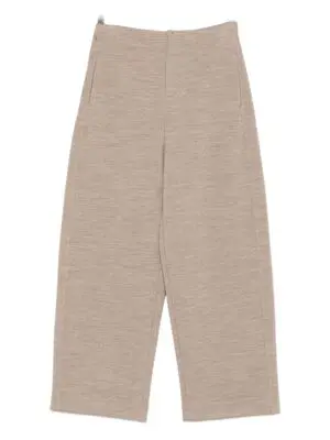Max Mara Wool And Cotton Wide Leg Trousers - Multicolor