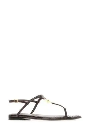 Fendi T-bar Sandals With Gold Tone Detailing