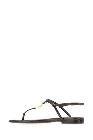 Fendi T-bar Sandals With Gold Tone Detailing