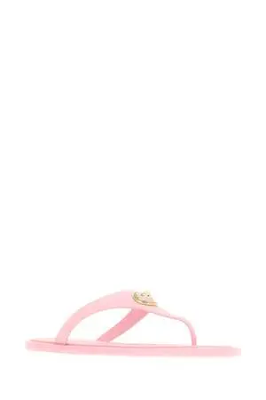 Versace Pink Logo Detail Flip-flops - Multicolor