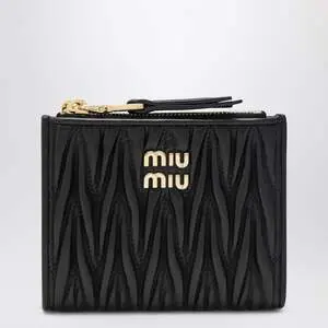 Miu Miu Small Matelasse Nappa Wallet - Black