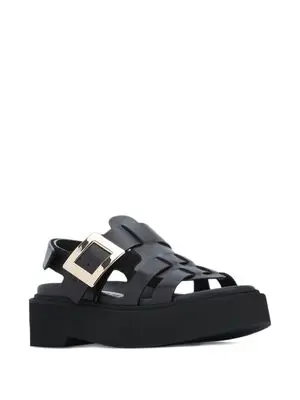 ROGER VIVIER Viv Rangers Leather Sandals - Multicolor