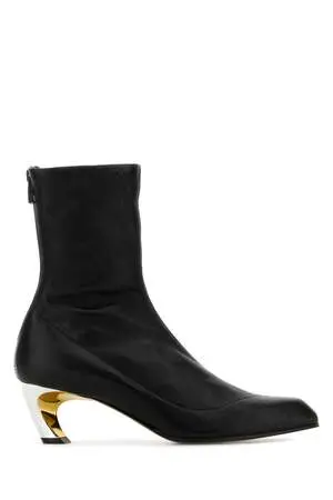 Alexander McQueen Leather Armadillo Ankle Boots - Black