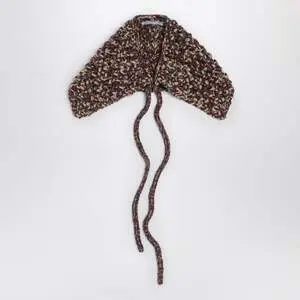 Prada Wool And Cashmere Knit Collar With Tie Detail - Brown
