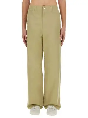 Burberry BURBERRY Straight Leg Cotton Pants Cream