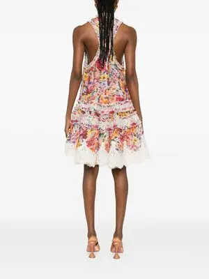 Zimmermann Luna Linen And Silk Dress - Multicolor