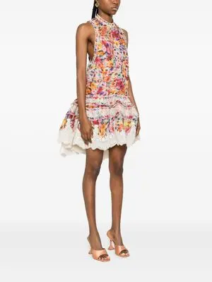 Zimmermann Luna Linen And Silk Dress - Multicolor