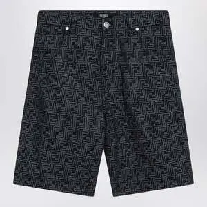 Fendi Jacquard Ff Denim Shorts
