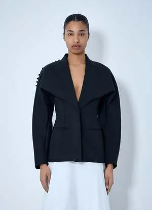 Jacquemus Structured Tailored Jacket With Notched Lapels - Black