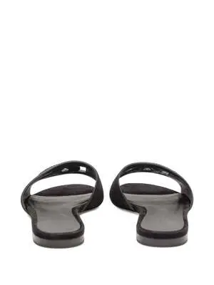 Dolce & Gabbana Dg Logo Embellished Suede Flat Sandals - Multicolor