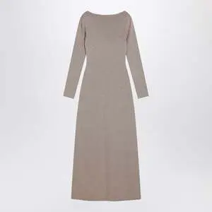 Max Mara Viscose And Lurex Yarn Long Dress - Cream