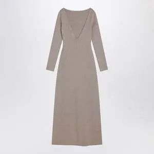 Max Mara Viscose And Lurex Yarn Long Dress - Cream