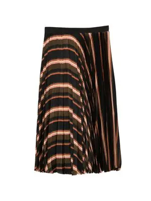 Sacai Striped Pleated Midi Skirt - Multicolor
