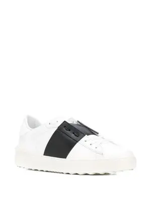 Valentino Garavani Open Leather Sneakers With Rockstud Detailing - Multicolor