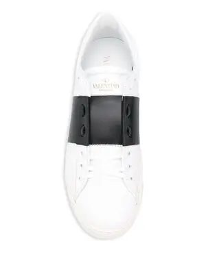 Valentino Garavani Open Leather Sneakers With Rockstud Detailing - Multicolor