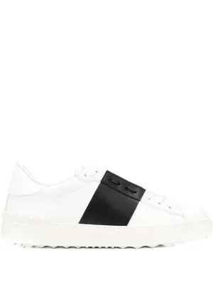 Valentino Garavani Open Leather Sneakers With Rockstud Detailing - Multicolor