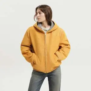 1989 STUDIO Suede Hoodie With Shearling Lining - Yellow