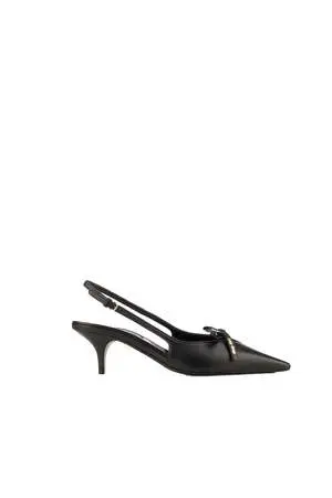 Miu Miu Black Slingback Pumps With Bow Detailing - Multicolor