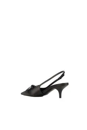 Miu Miu Black Slingback Pumps With Bow Detailing - Multicolor