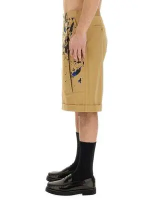 Moschino Bermuda Cargo Shorts With Graphic Print