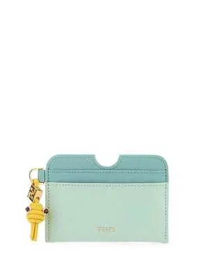 Fendi Fendi Women Ff Diamonds Leather Card Case Green