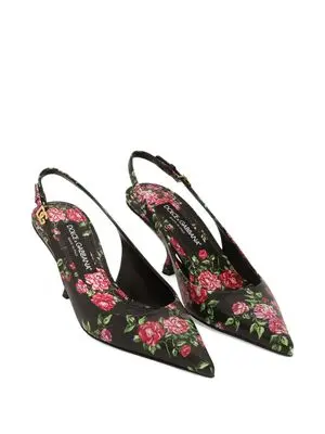 Dolce & Gabbana Floral Print Slingback Pumps