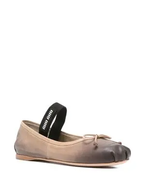 Miu Miu Leather Ballerina Flats - Multicolor