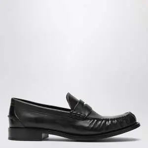 Prada Polished Leather Loafers - Black